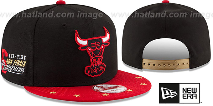 Chicago Bulls NBA STAR-TRIM SNAPBACK Black-Red Hat