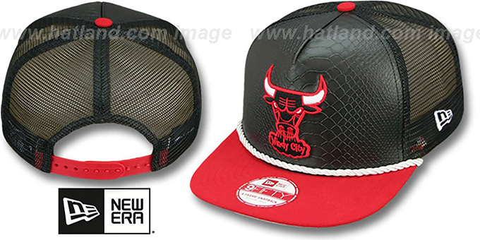Chicago Bulls SNAKE A-FRAME SNAPBACK Black-Red Hat