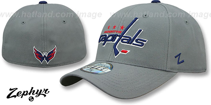 Washington Capitals SHOOTOUT Grey Fitted Hat by Zephyr
