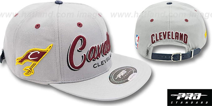 Cavaliers DROP SHADOW SCRIPT STRAPBACK Grey Hat
