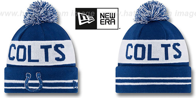 Colts THE-COACH Royal Knit Beanie Hat by New Era