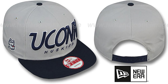 Connecticut SNAP-IT-BACK SNAPBACK Grey-Navy Hat by New Era