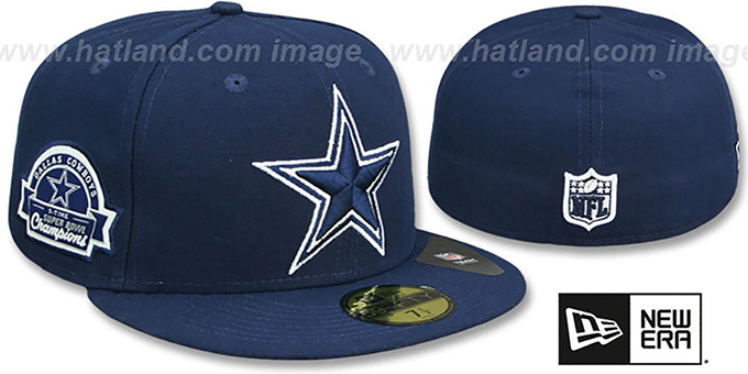 Cowboys 5X TITLES SIDE-PATCH Navy Fitted Hat by New Era