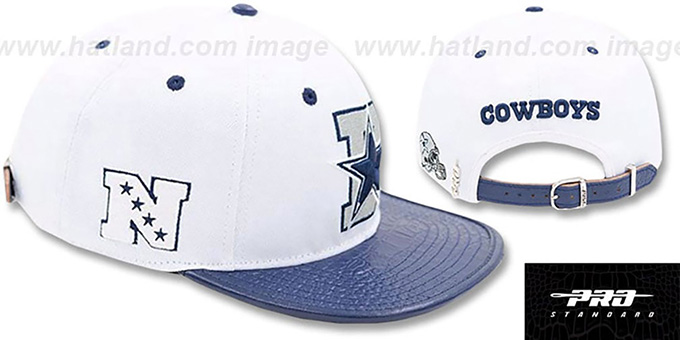 Cowboys D-STAR STRAPBACK White-Navy Hat by Pro Standard
