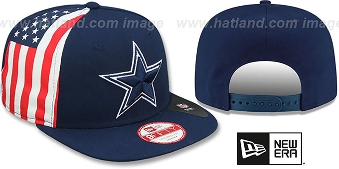 Cowboys USA FLAG-SIDE SNAPBACK Navy Hat by New Era
