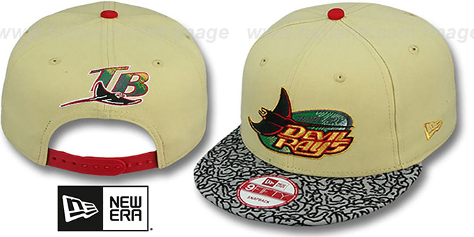 Tampa Bay Devil Rays ELEPHANT BRIM SNAPBACK Tan Hat