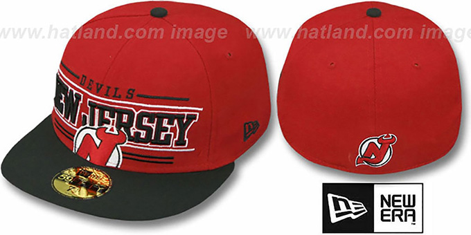 New Jersey Devils RETRO-SMOOTH Red-Black Fitted Hat