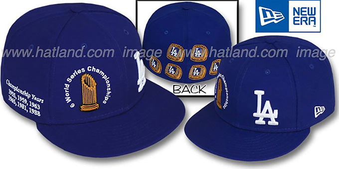 Dodgers CHAMPIONSHIPS TROPHY Royal Fitted Hat by New Era