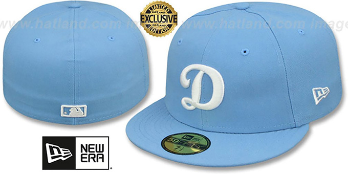 Los Angeles Dodgers D TEAM-BASIC Sky-White Fitted Hat