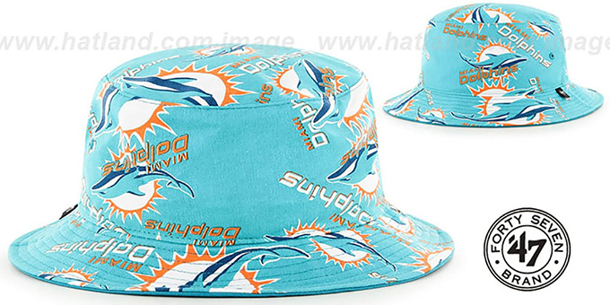 Dolphins BRAVADO BUCKET Hat by Twins 47 Brand