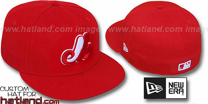 Expos COOP TEAM-BASIC Red-Red Fitted Hat by New Era