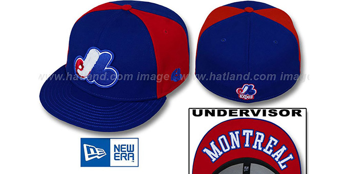 Expos COOPERSTOWN LETTERMAN Royal-Red Fitted Hat by New Era