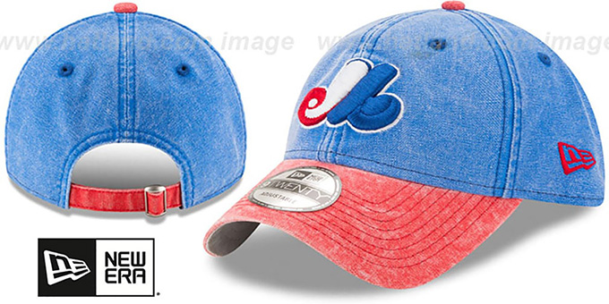 Montreal Expos GW COOP RUGGED CANVAS STRAPBACK Royal-Red Hat