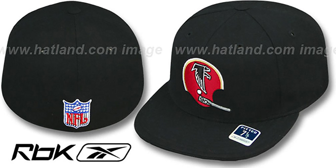 Falcons THROWBACK HELMET Black Fitted Hat by Reebok