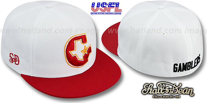 Gamblers Fitted White-Red Hat by Stall & Dean