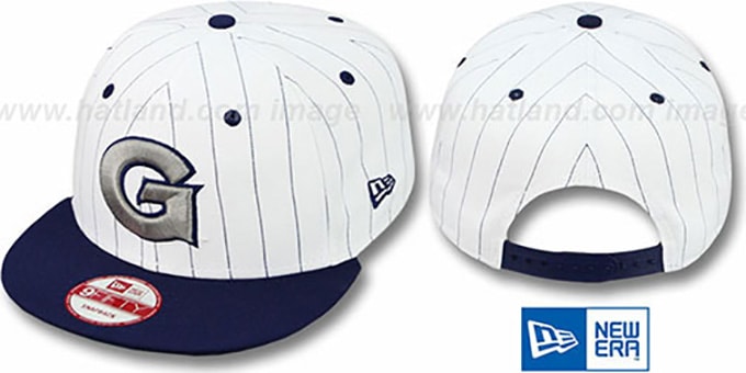 Georgetown PINSTRIPE BITD SNAPBACK White-Navy Hat by New Era