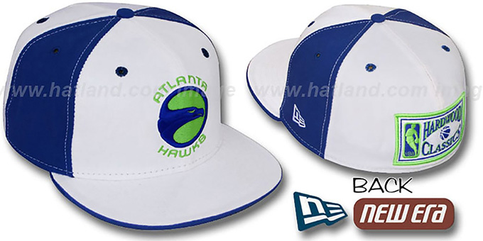 Hawks HARDWOOD PINWHEEL White-Royal Fitted Hat