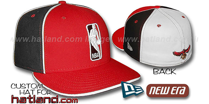 Atlanta Hawks LOGOMAN-2 Red-Black-White Fitted Hat