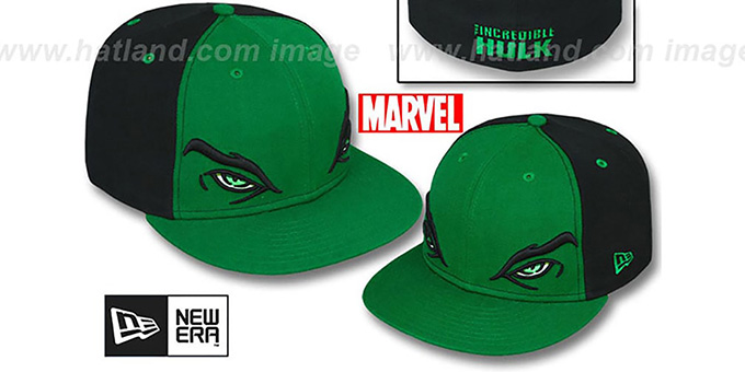 Hulk EYES Green-Black Fitted Hat by New Era