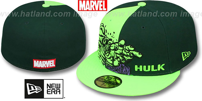 Hulk PANEL-POP Green-Lime Fitted Hat by New Era