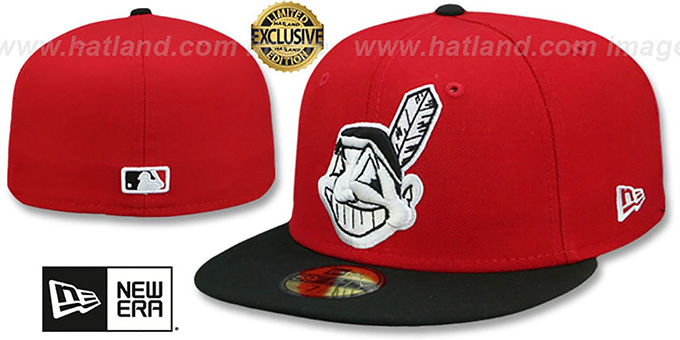 Cleveland Indians CHIEF-WAHOO Red-Black Fitted Hat