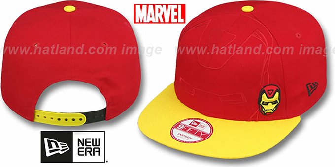 Ironman OVERFACE SNAPBACK Red-Gold Hat by New Era