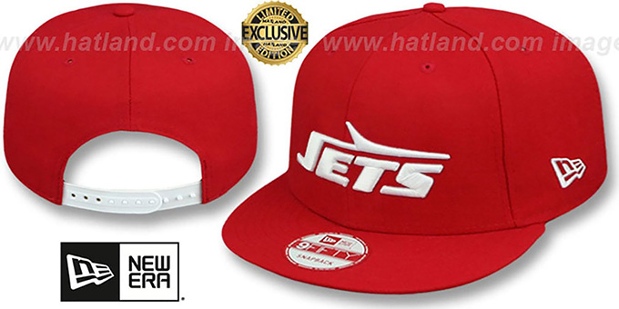 New York Jets THROWBACK TEAM-BASIC SNAPBACK Red-White Hat
