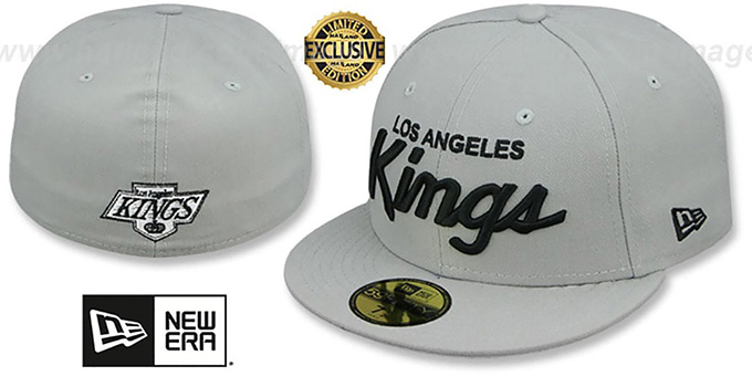 Los Angeles Kings SCRIPT TEAM-BASIC Grey-Black Fitted Hat