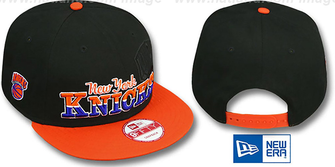 New York Knicks SPLIT-BLOCK SNAPBACK Black-Orange Hat