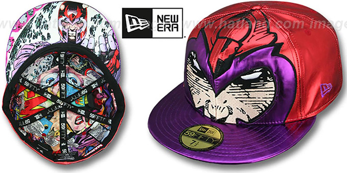 Magneto CHARACTER FACE Red-Purple Fitted Hat by New Era