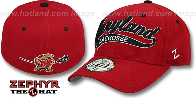 Maryland SWOOP LACROSSE Red Fitted Hat by Zephyr