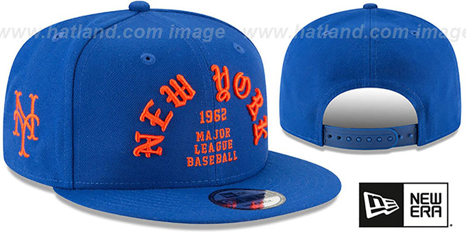 New York Mets GOTHIC-ARCH SNAPBACK Royal Hat by New Era
