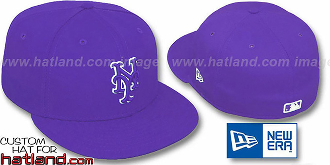 Mets TEAM-BASIC Purple-Purple Fitted Hat by New Era