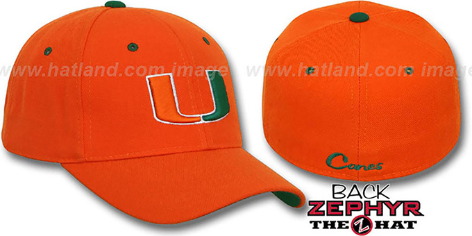 Miami U DH Fitted Hat by Zephyr - orange