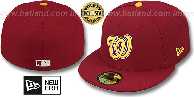 Washington Nationals OPPOSITE-TEAM Burgundy Fitted Hat