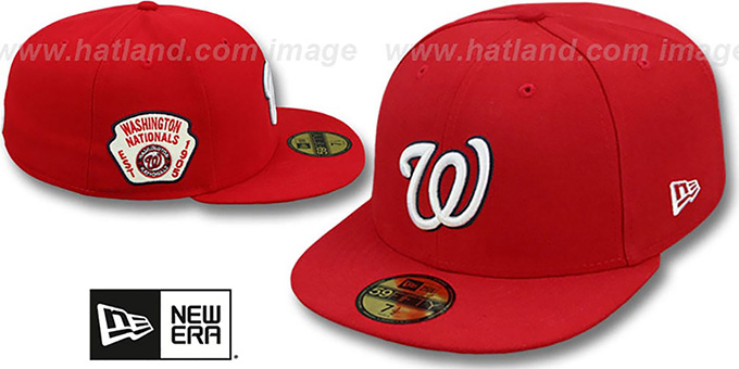 Washington Nationals SIDE TEAM-PATCH Red Fitted Hat
