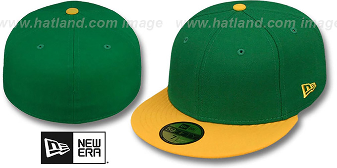 New Era 2T 59FIFTY-BLANK Green-Gold Fitted Hat