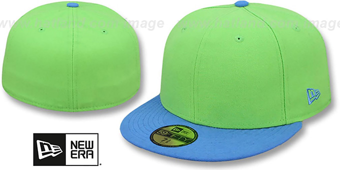 New Era 59FIFTY-BLANK 2T Lime-Blue Fitted Hat