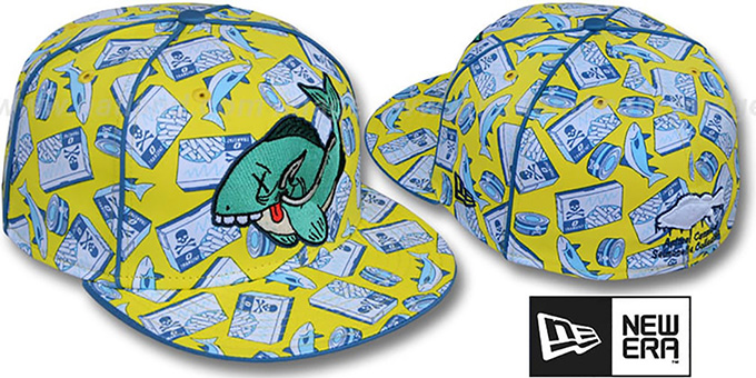 New Era FISH ANIMAL CANNIBAL Yellow Fitted Hat