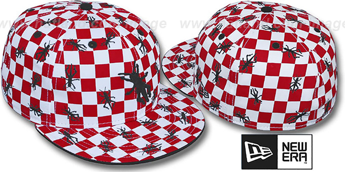 New Era GRASSHOPPER CHECKERS White-Red Fitted Hat
