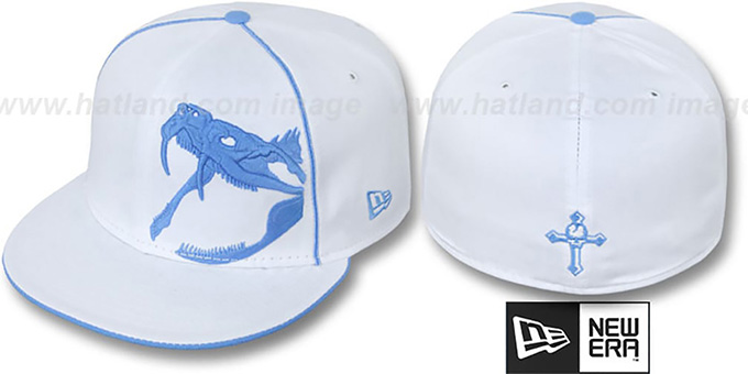 New Era RATTLER PIPING White-Light Blue Fitted Hat