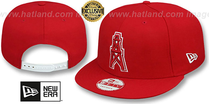 Houston Oilers THROWBACK TEAM-BASIC SNAPBACK Red-White Hat
