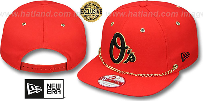 Baltimore Orioles CHAIN SNAPBACK Orange Hat by New Era