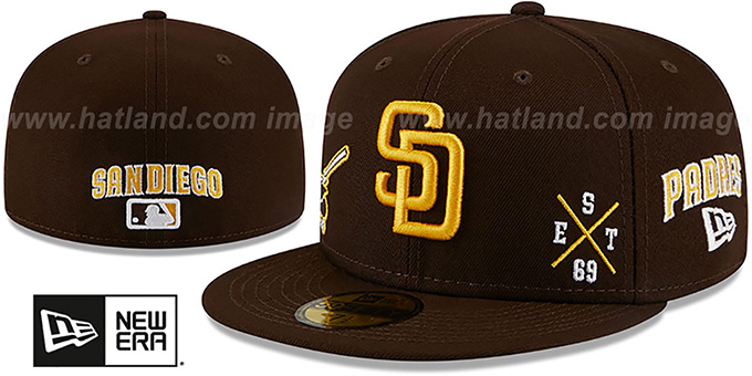 San Diego Padres MULTI-AROUND Brown Fitted Hat by New Era