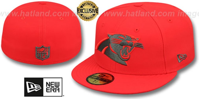 Carolina Panthers NFL TEAM-BASIC Fire Red-Charcoal Fitted Hat