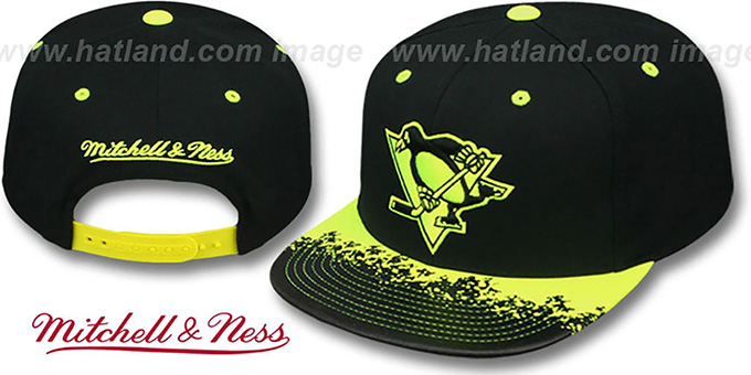 Penguins NEON-LAVA SNAPBACK Black-Yellow Hat