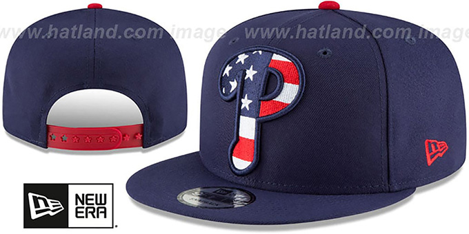 Philadelphia Phillies FLAG FILL INSIDER SNAPBACK Navy Hat