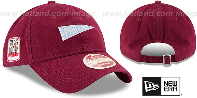 Philadelphia Phillies VINTAGE PENNANT STRAPBACK Burgundy Hat