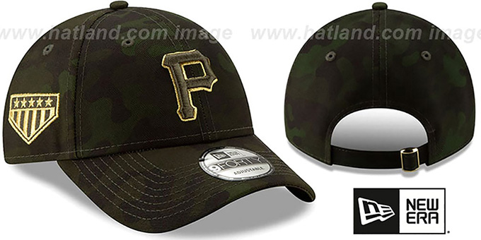 Pittsburgh Pirates 2019 ARMED FORCES STARS N STRIPES STRAPBACK Ha