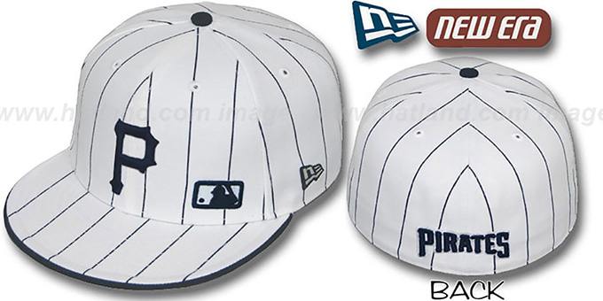 Pittsburgh Pirates FABULOUS White-Navy Fitted Hat by New Era
